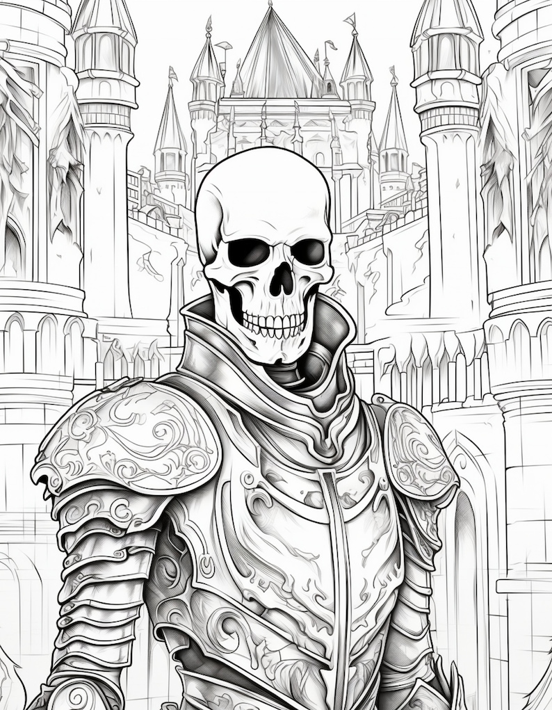 111 Halloween Skeletons Adult Coloring Pages Amazon KDP Coloring Book ...