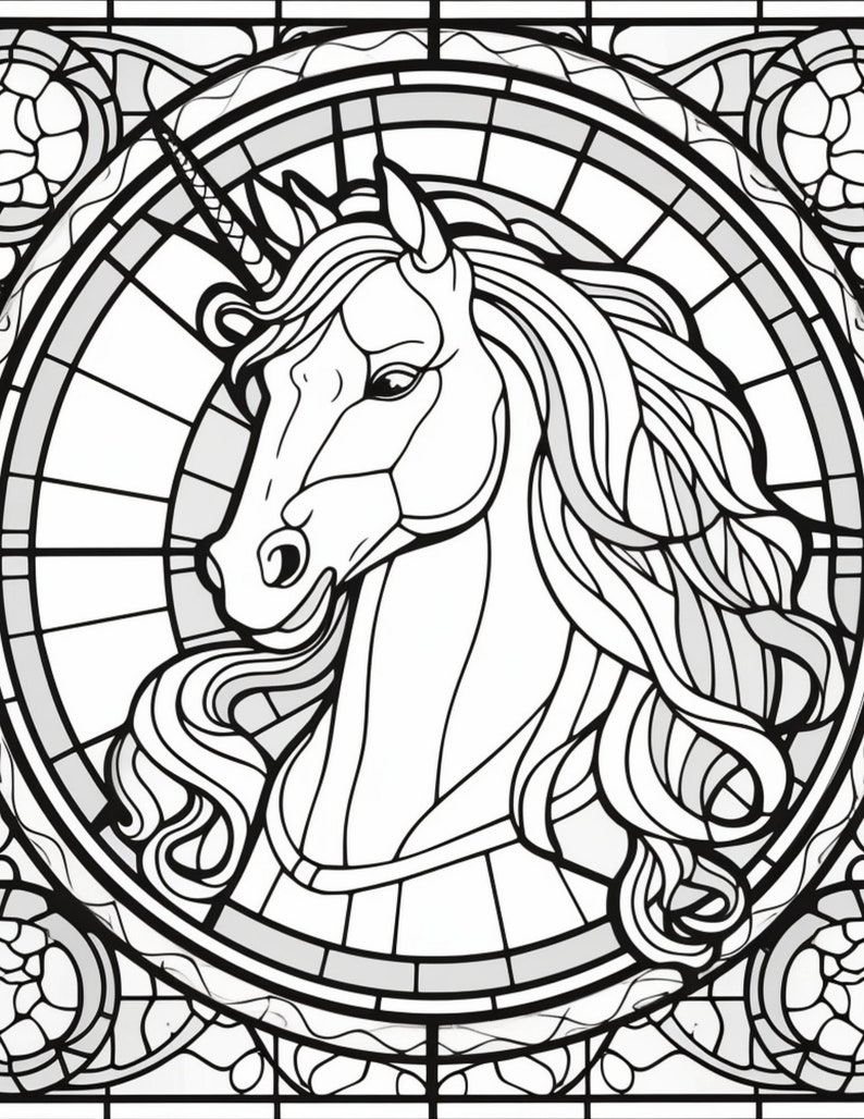 150 Magical Unicorns Coloring Book Pages Plus 6 Cover Images Printable ...
