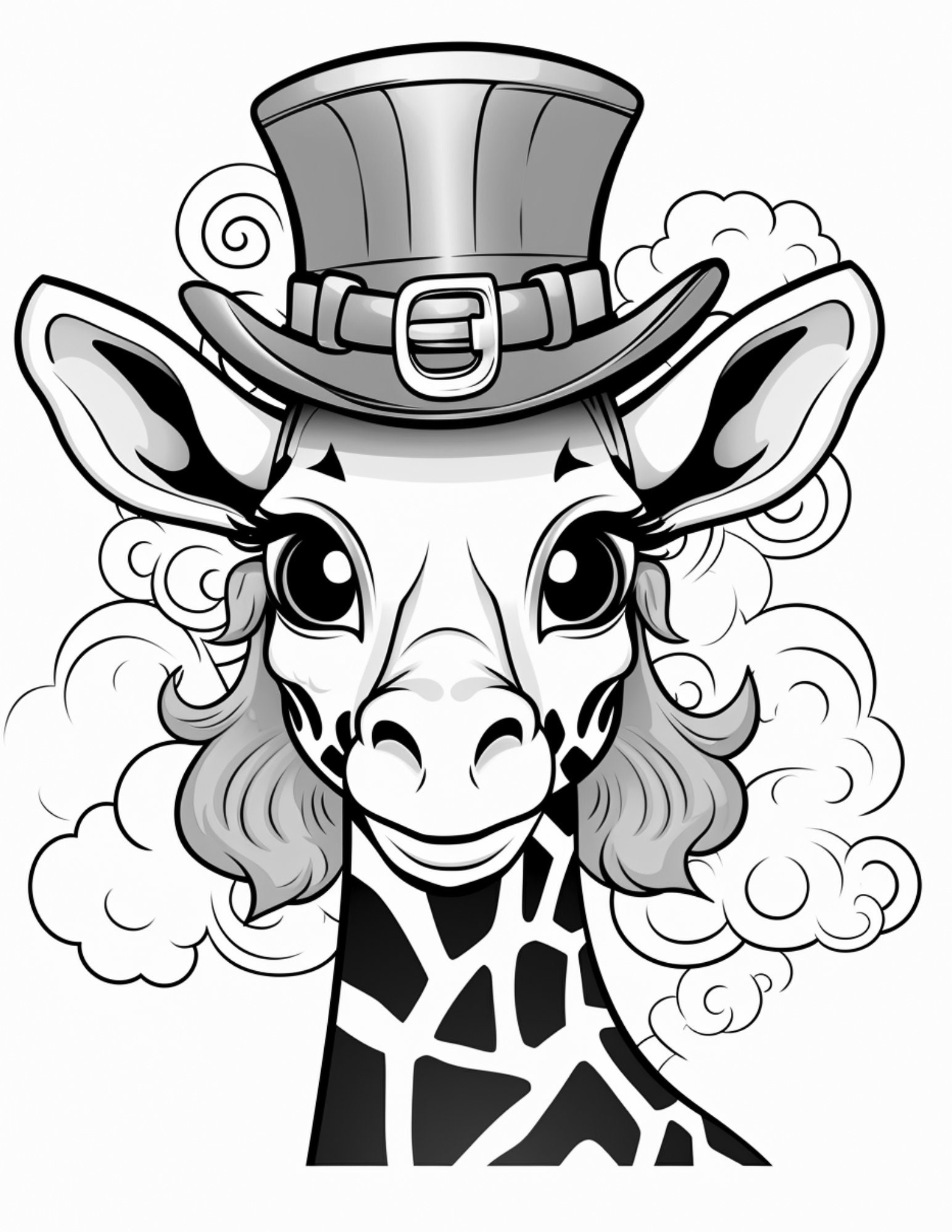 196 Kawaii Giraffes Kids Coloring Book Pages Amazon KDP Halloween ...