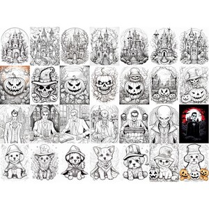 Halloween 1439 Adult Coloring Pages PLR Bundle Amazon KDP Coloring Book ...