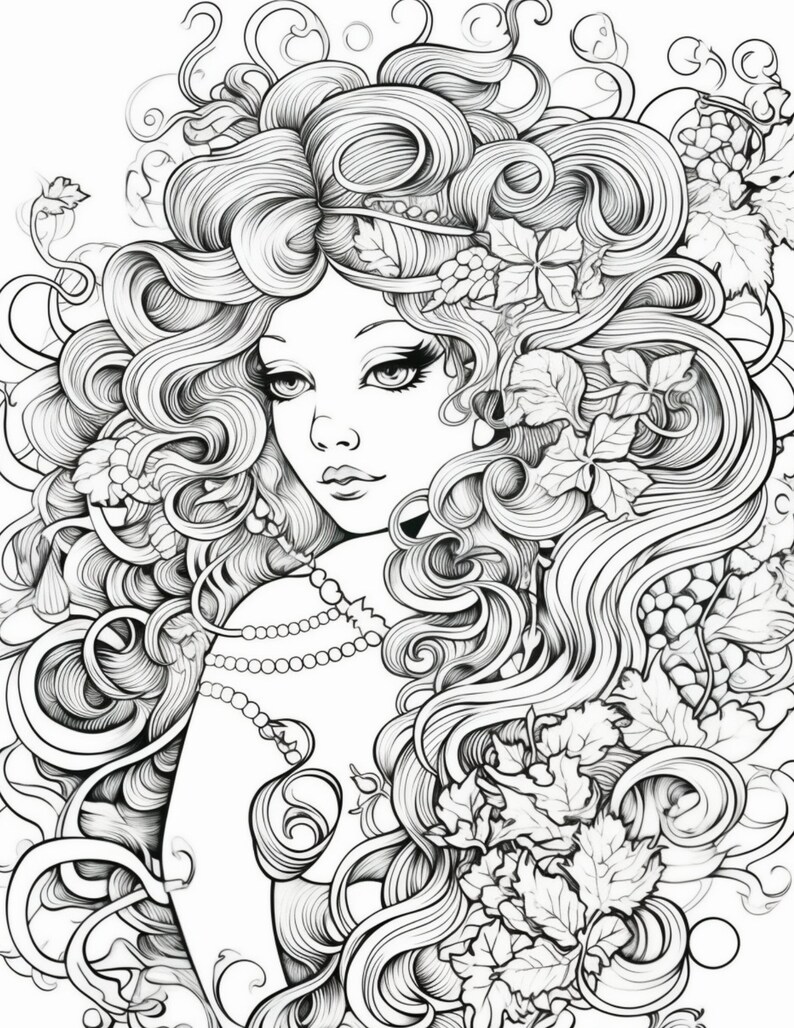 57 Hair Patterns Coloring Book Pages Printable Edit in Canva PNG JPG ...