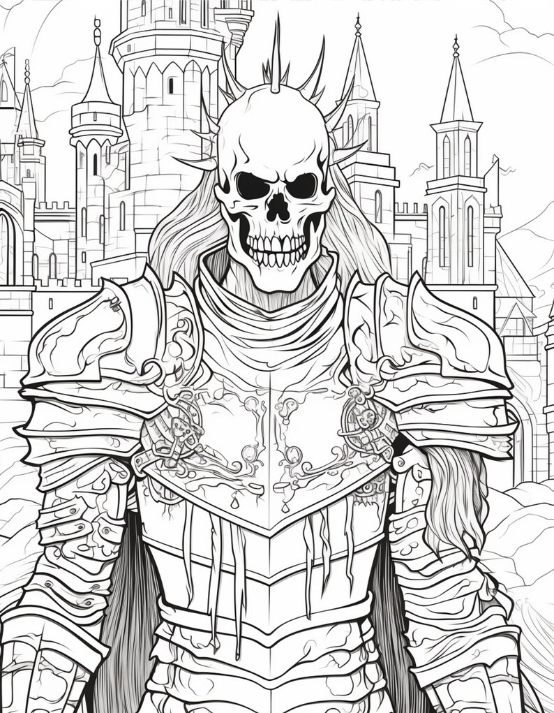 111 Halloween Skeletons Adult Coloring Pages Amazon KDP Coloring Book ...