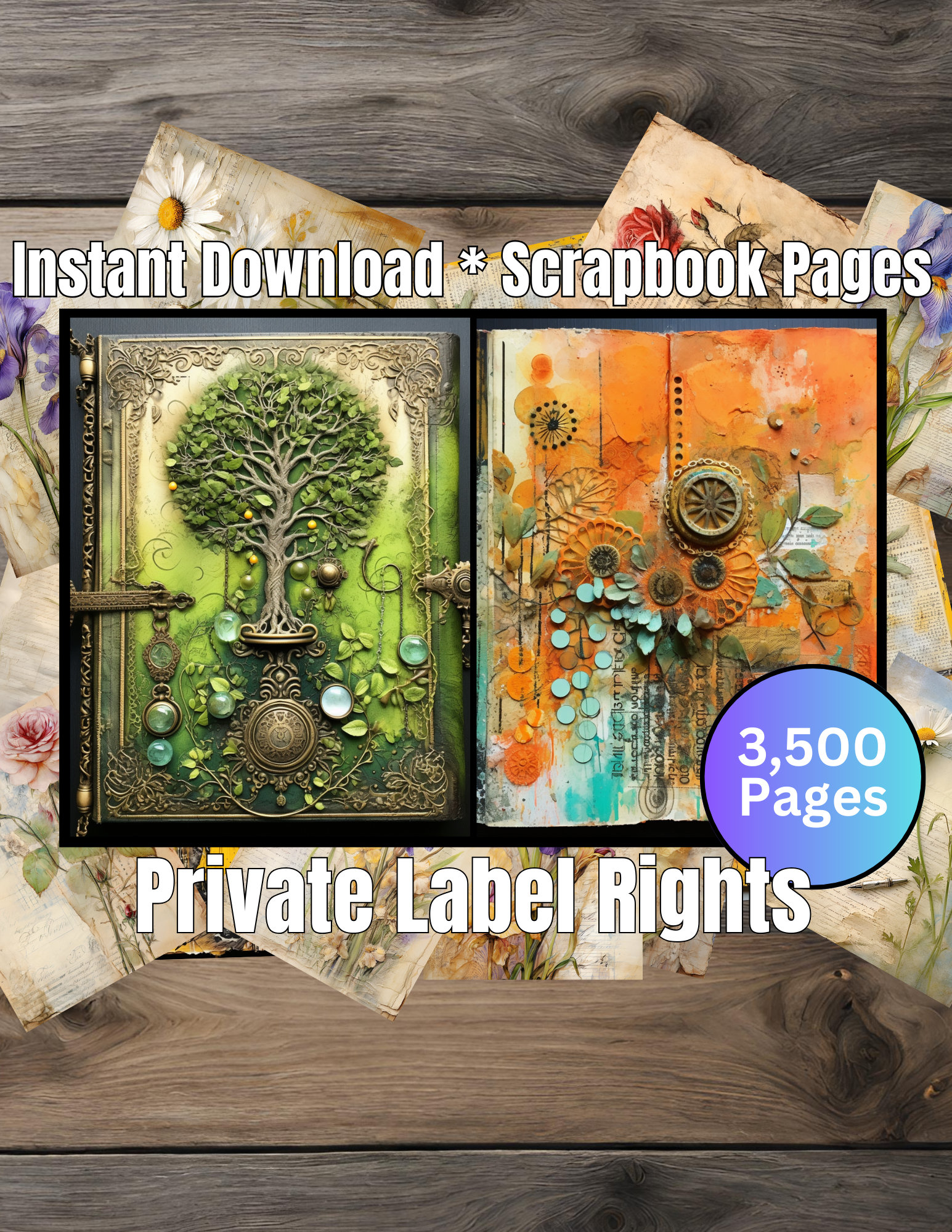 Junk Journal Bundle Scrapbook Kit Supplies Journaling Printable Pages ...