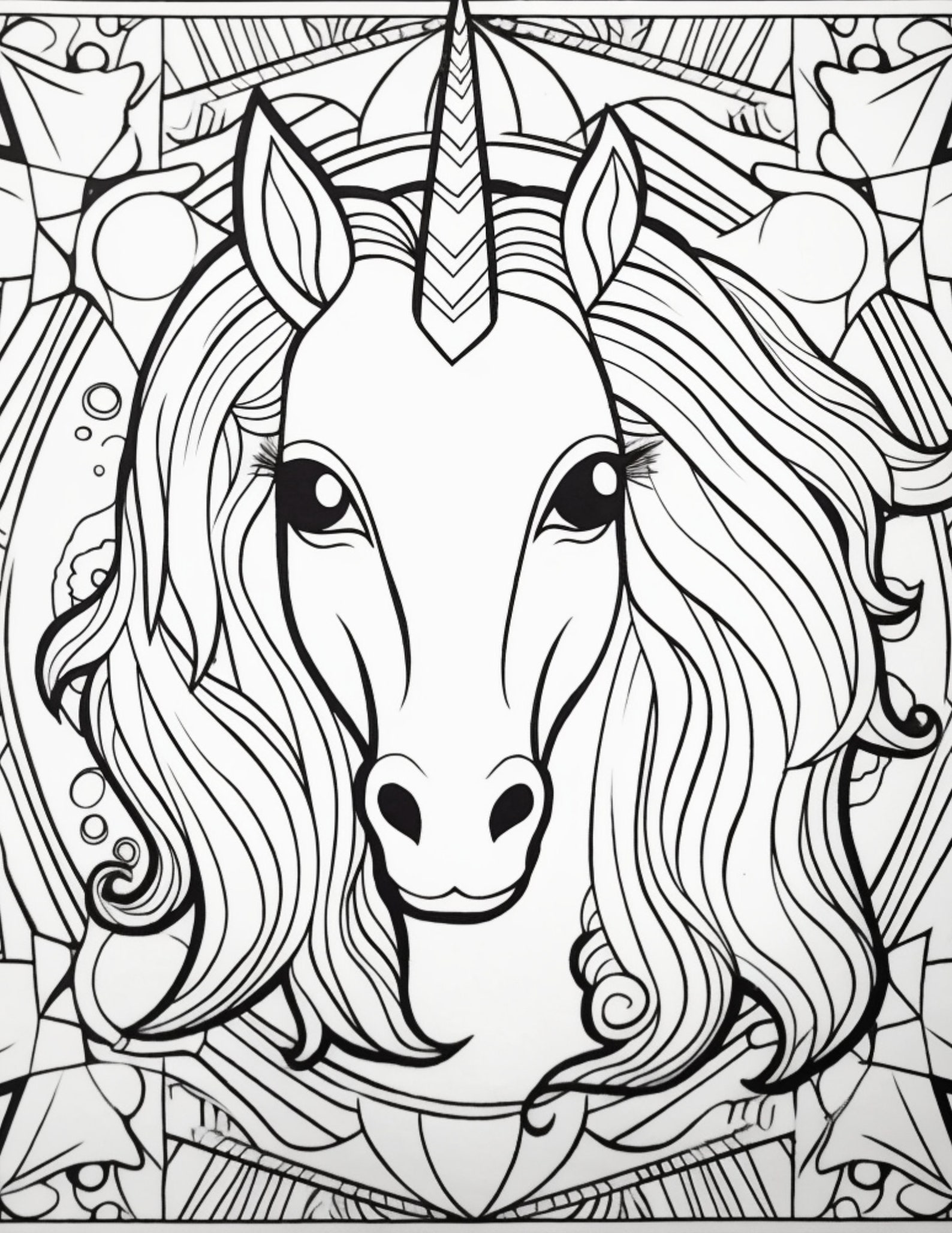 150 Magical Unicorns Coloring Book Pages Plus 6 Cover Images Printable ...
