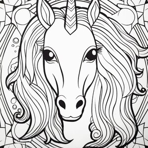 150 Magical Unicorns Coloring Book Pages Plus 6 Cover Images Printable ...
