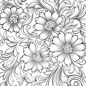 46 Floral Patterns Coloring Book Pages Printable Edit in Canva PNG JPG ...