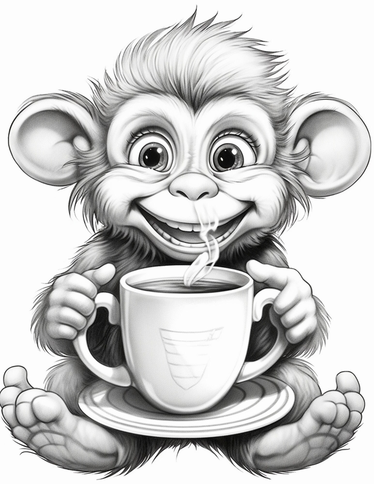 221 Cute Kawaii Monkeys Coloring Book Pages Amazon KDP - Etsy