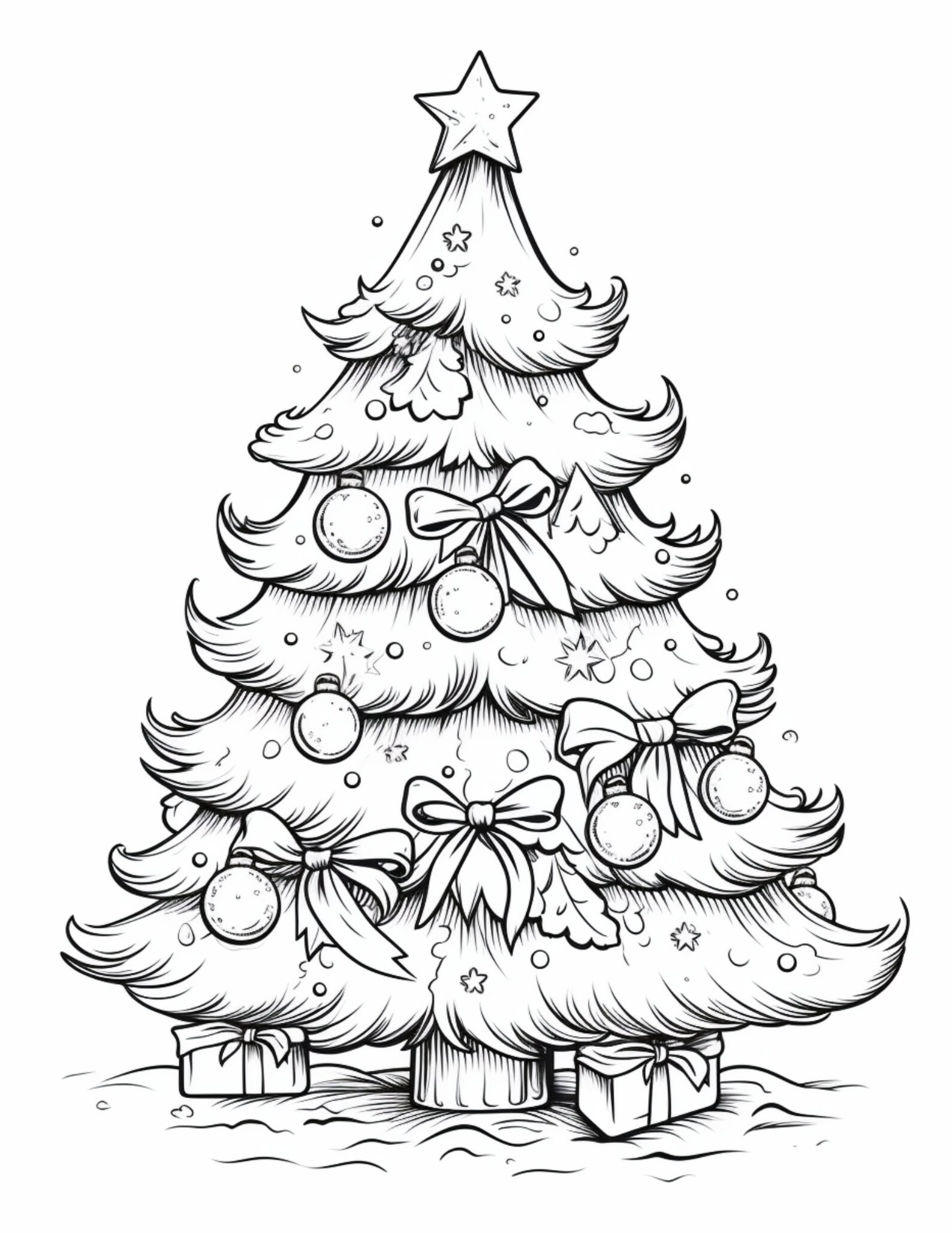 Christmas Trees Aesthetic Coloring Book Pages Plus 25 Cover Images ...