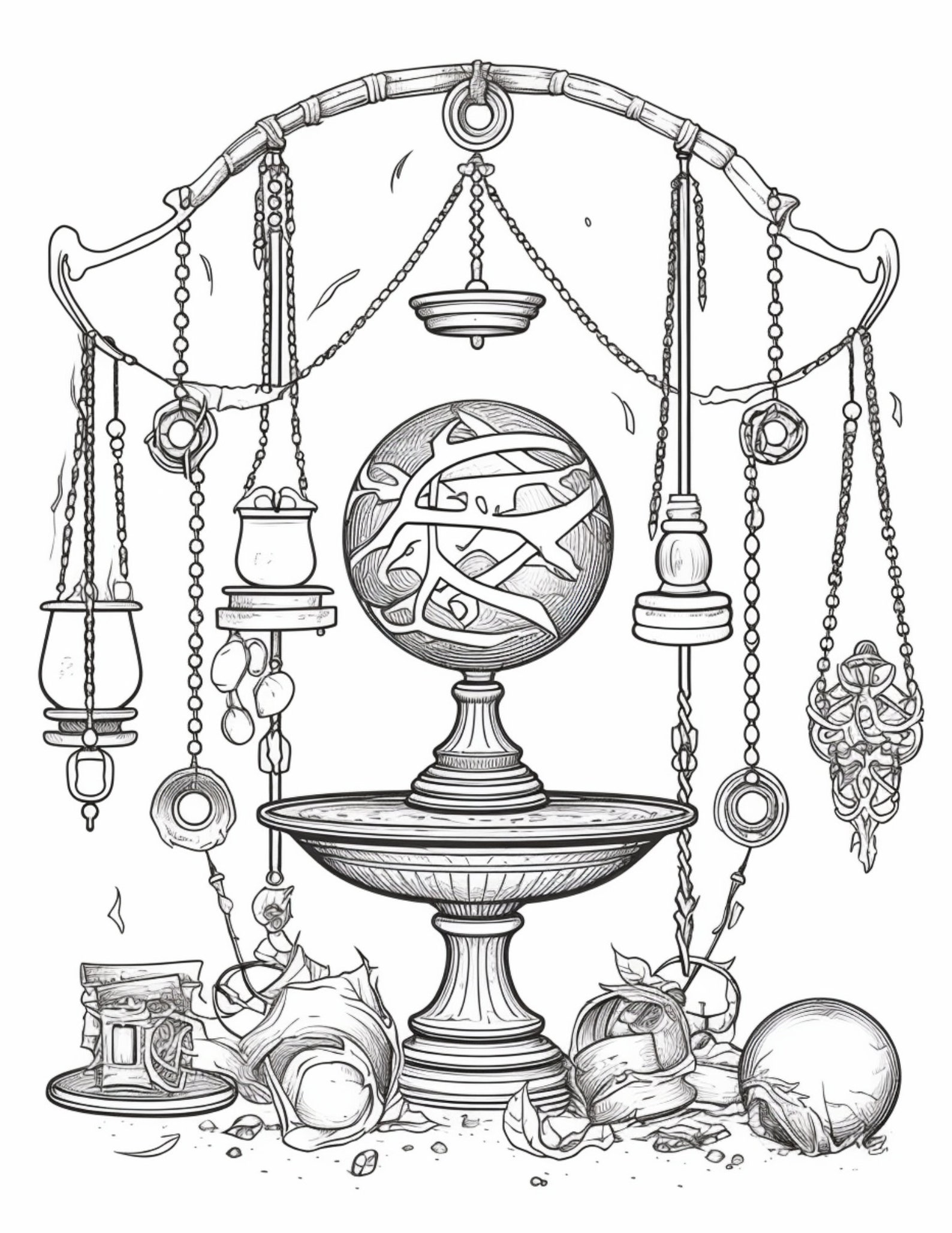 223 Witchcraft Coloring Book Pages Printable Edit in Canva PNG JPG PDF ...