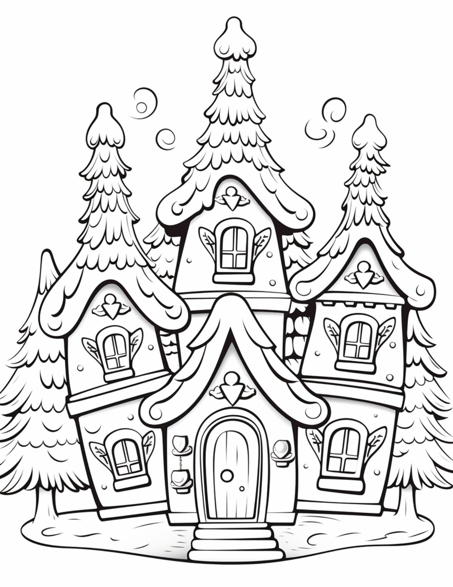 Christmas Houses Aesthetic Coloring Book Pages Plus 37 Cover Images ...
