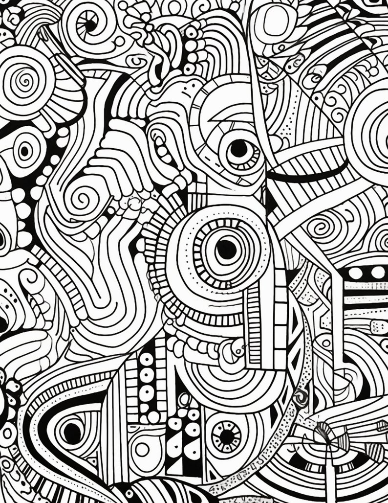 68 Doodle Patterns Coloring Book Pages Printable Edit in Canva PNG JPG ...