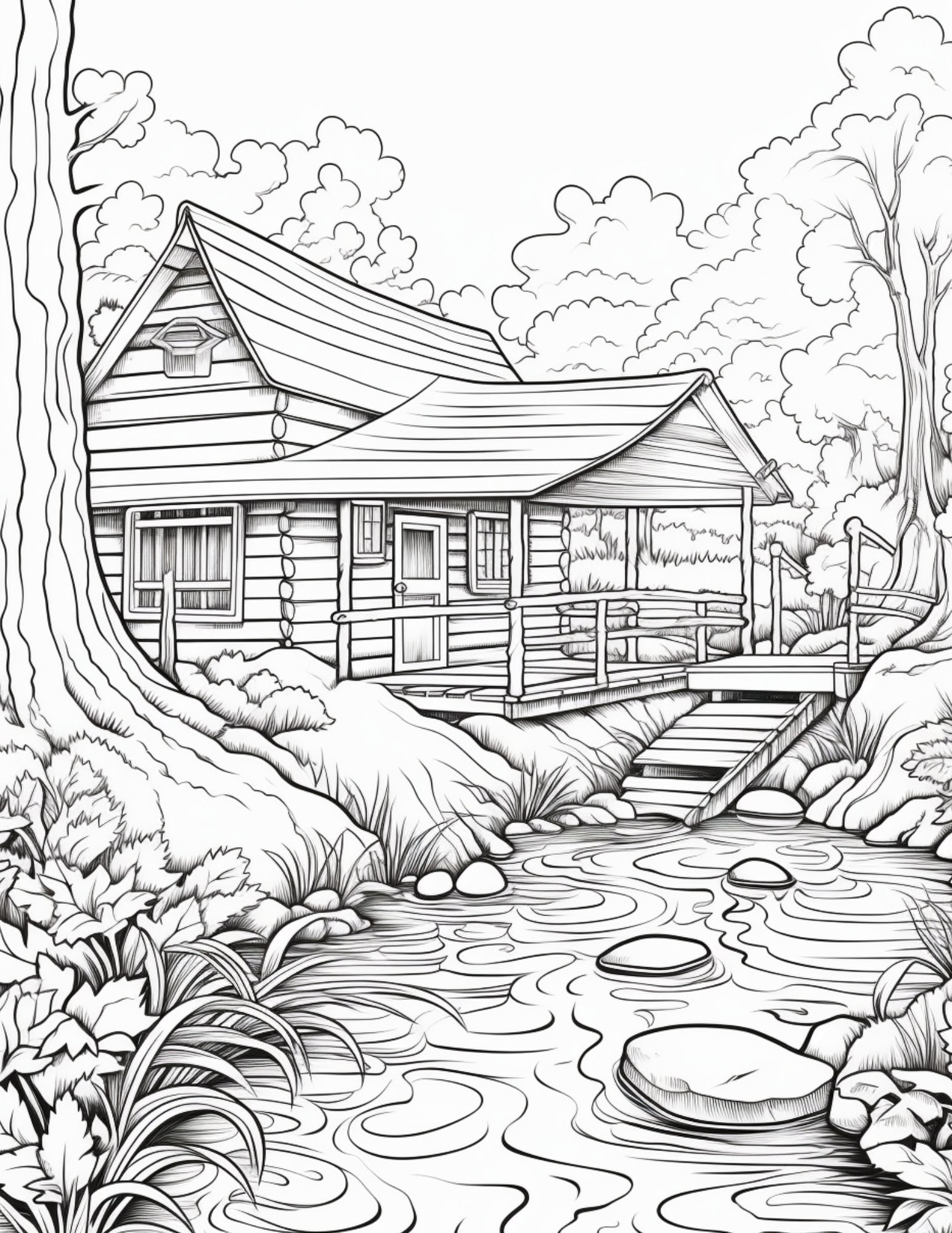 165 Cabin Coloring Book Pages Plus 14 Cover Images Printable Edit in ...