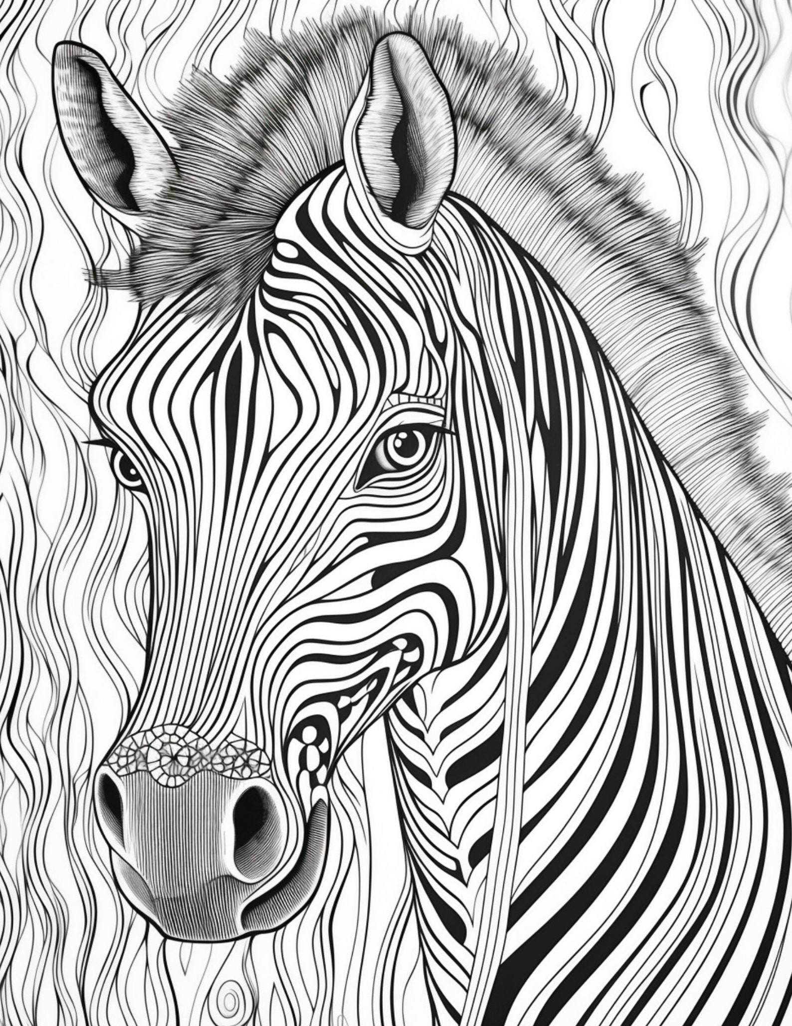 52 Animal Patterns Coloring Book Pages Printable Edit in Canva PNG JPG ...