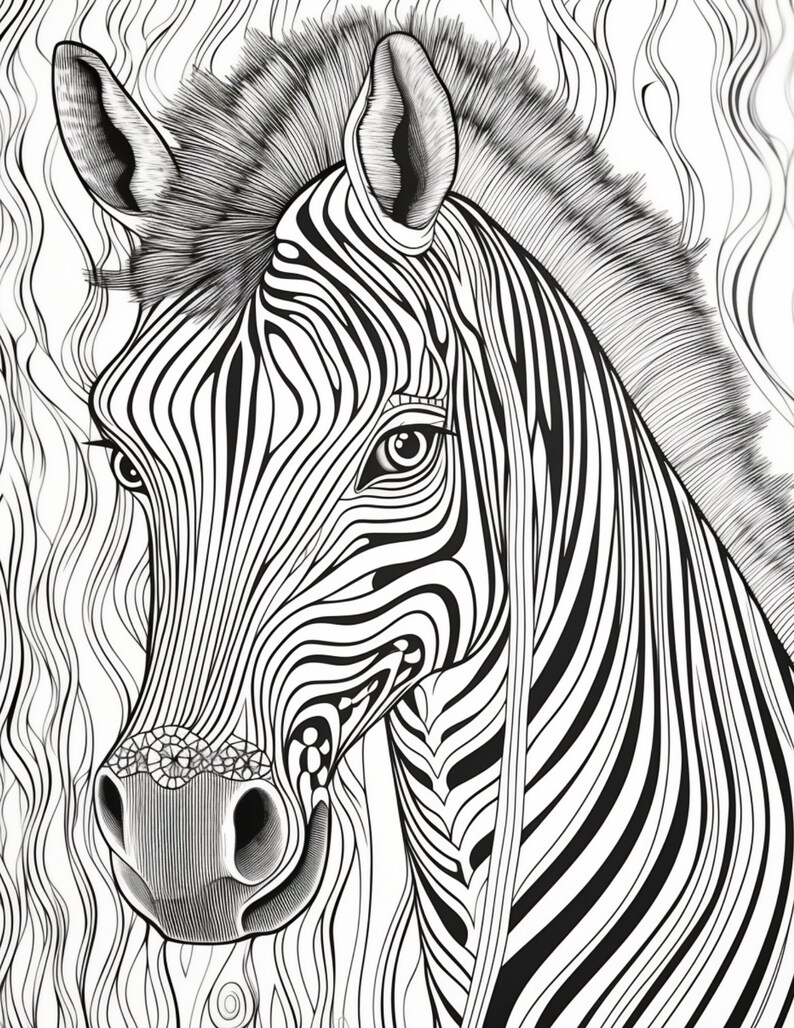 52 Animal Patterns Coloring Book Pages Printable Edit in Canva PNG JPG ...