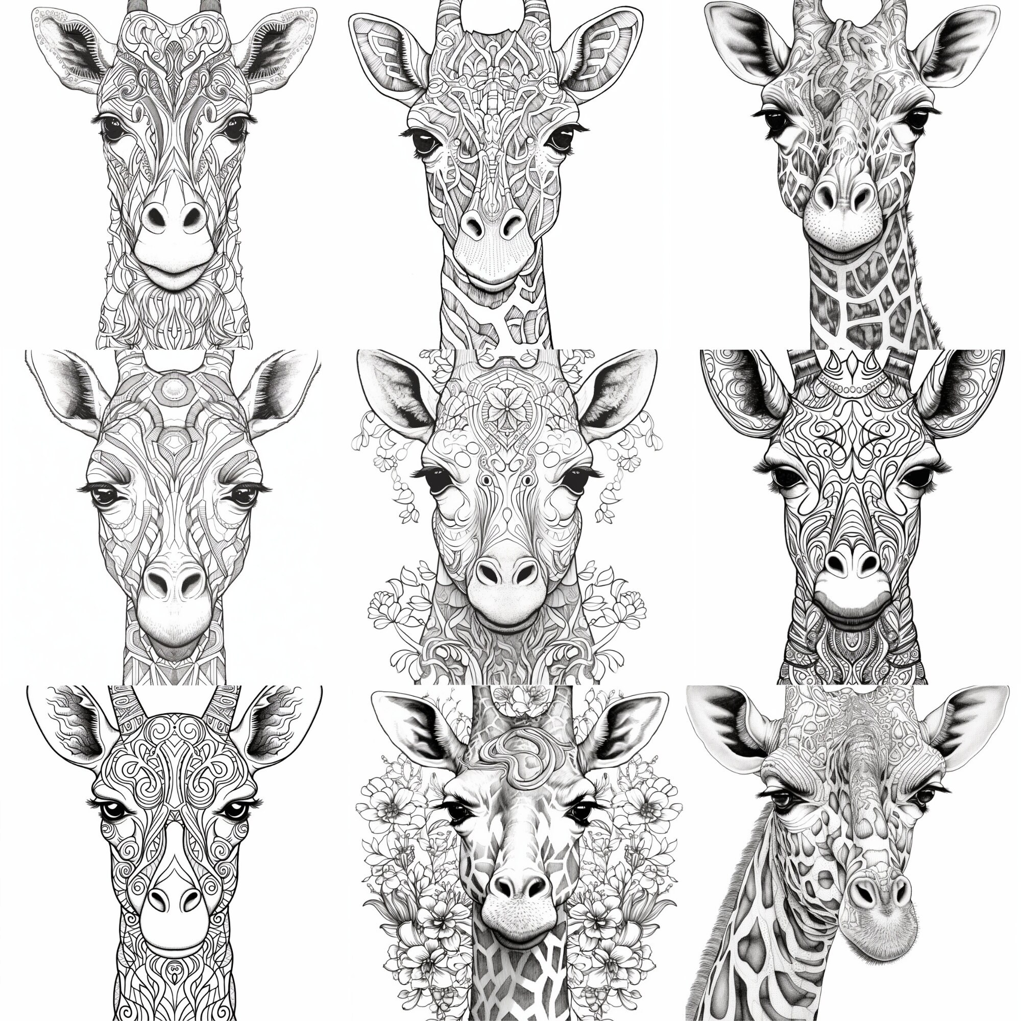 64 Giraffe Mandala Coloring Pages to Use or Sell Wall Art - Etsy