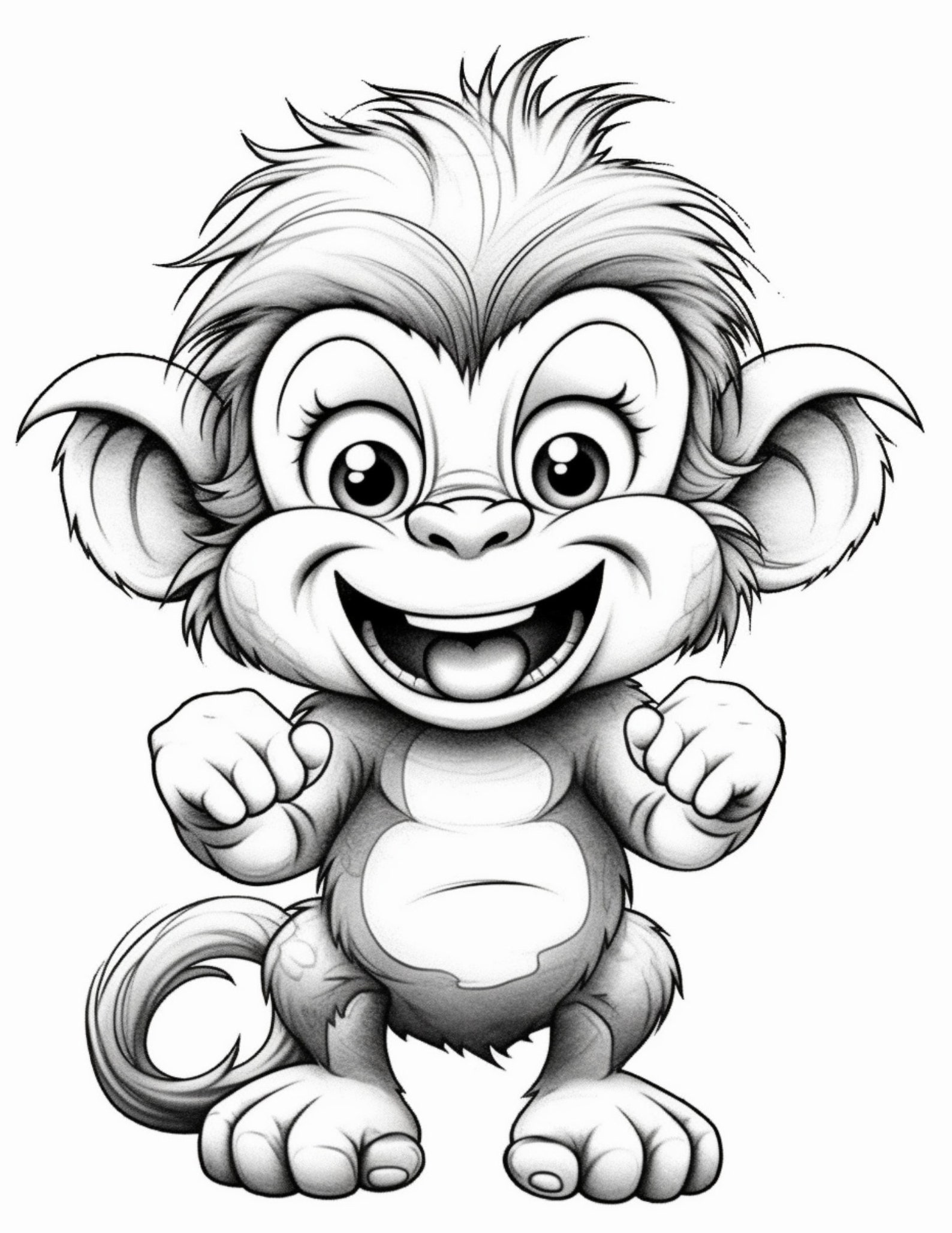 221 Cute Kawaii Monkeys Coloring Book Pages Amazon KDP Halloween ...