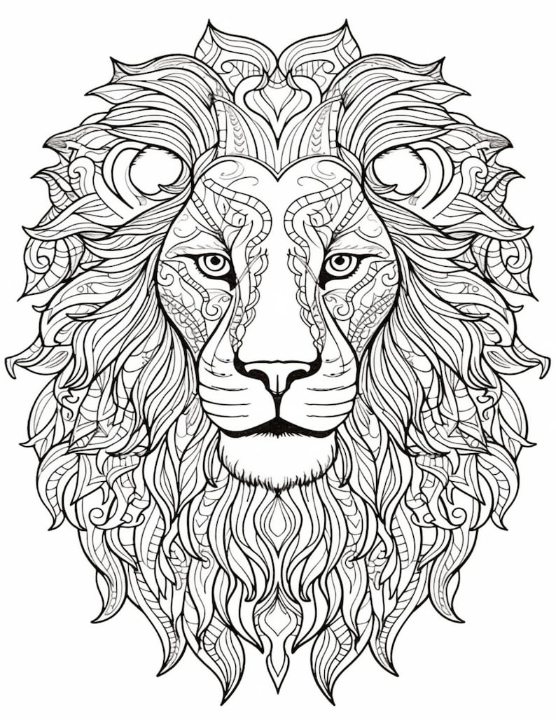 52 Animal Patterns Coloring Book Pages Printable Edit in Canva PNG JPG ...