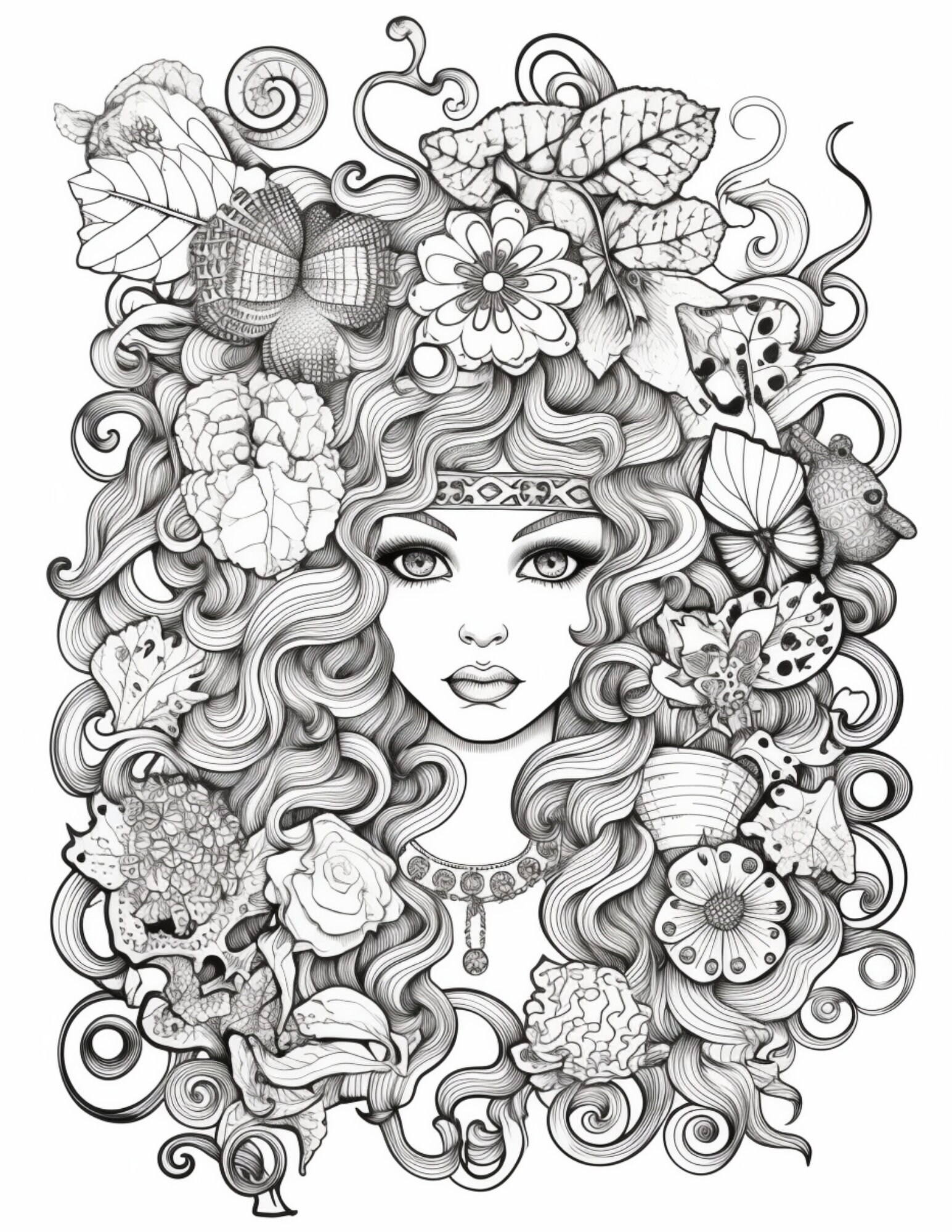 57 Hair Patterns Coloring Book Pages Printable Edit in Canva PNG JPG ...