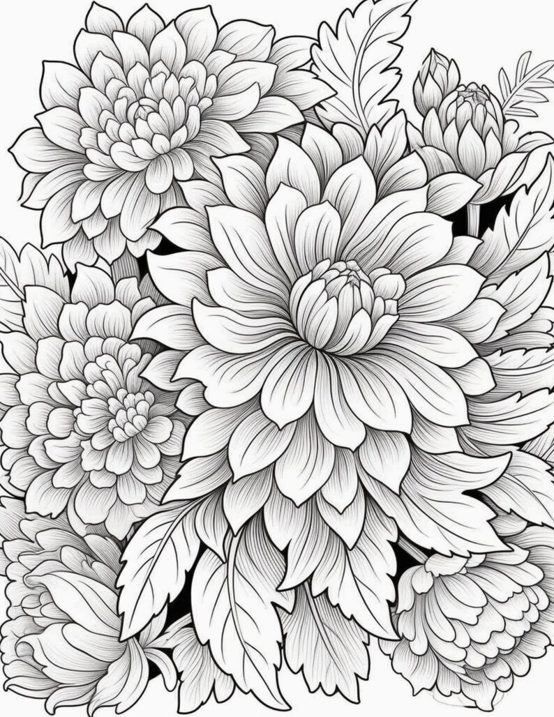 46 Floral Patterns Coloring Book Pages Printable Edit in Canva PNG JPG ...