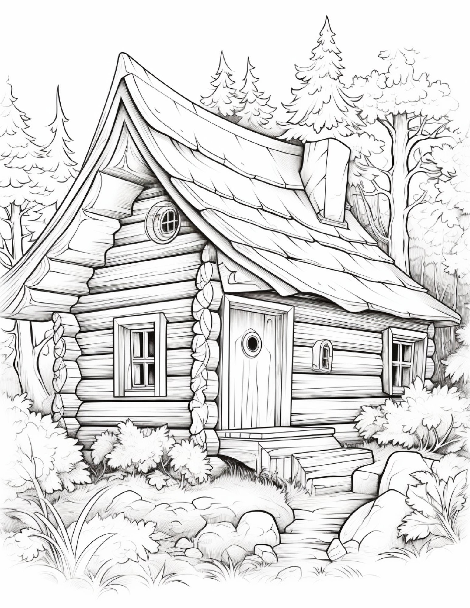 165 Cabin Coloring Book Pages Plus 14 Cover Images Printable Edit in ...