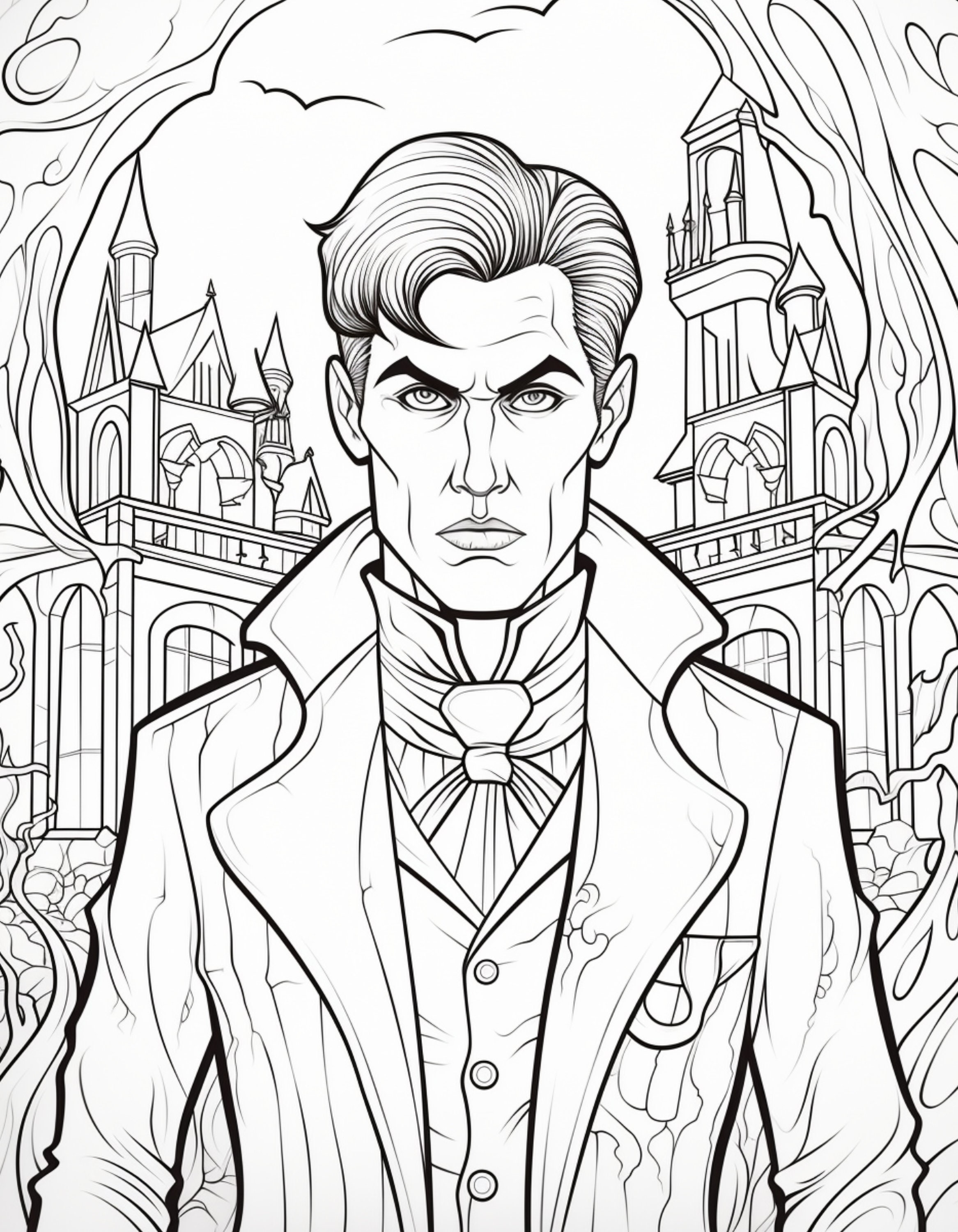 111 Halloween Evil Vampires Adult Coloring Pages Amazon KDP Coloring ...