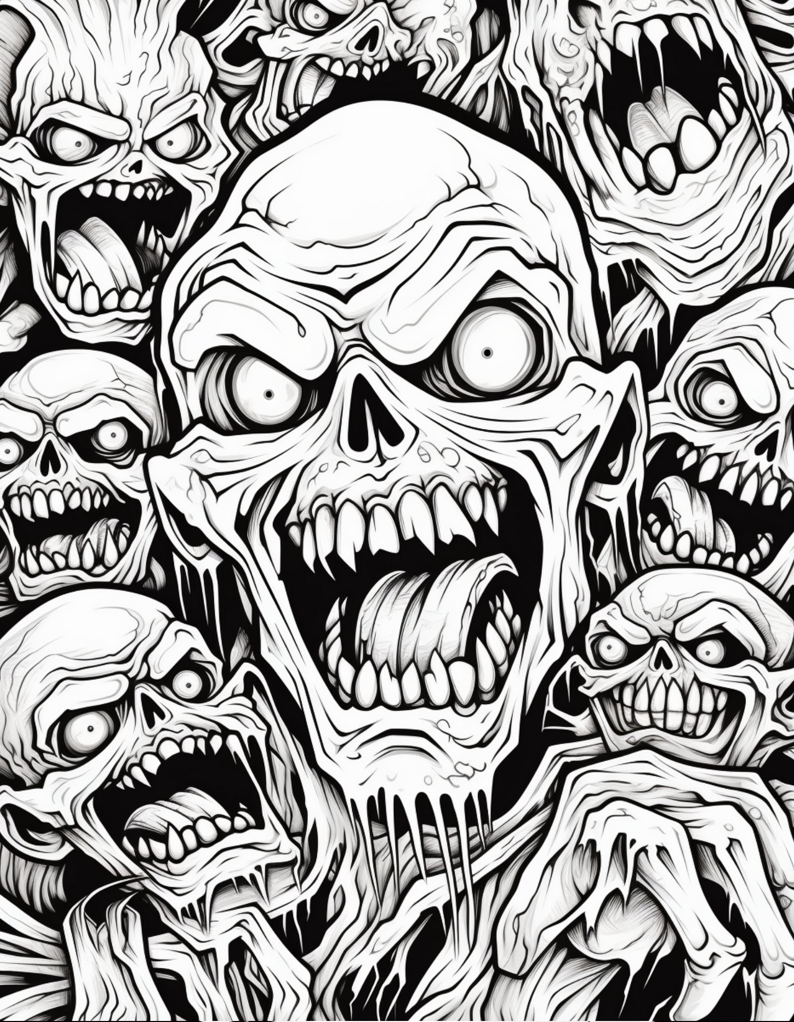 105 Halloween Ghosts Ghouls and Goblins Adult Coloring Pages Amazon KDP ...