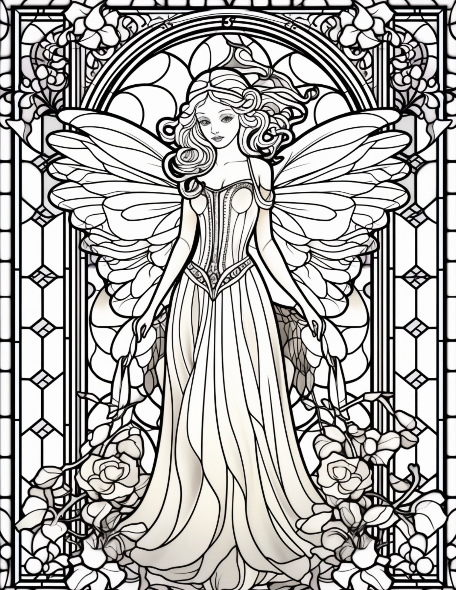 Coloring Book Art Beautiful Stained Glass Fairies Coloring Pages Plus ...