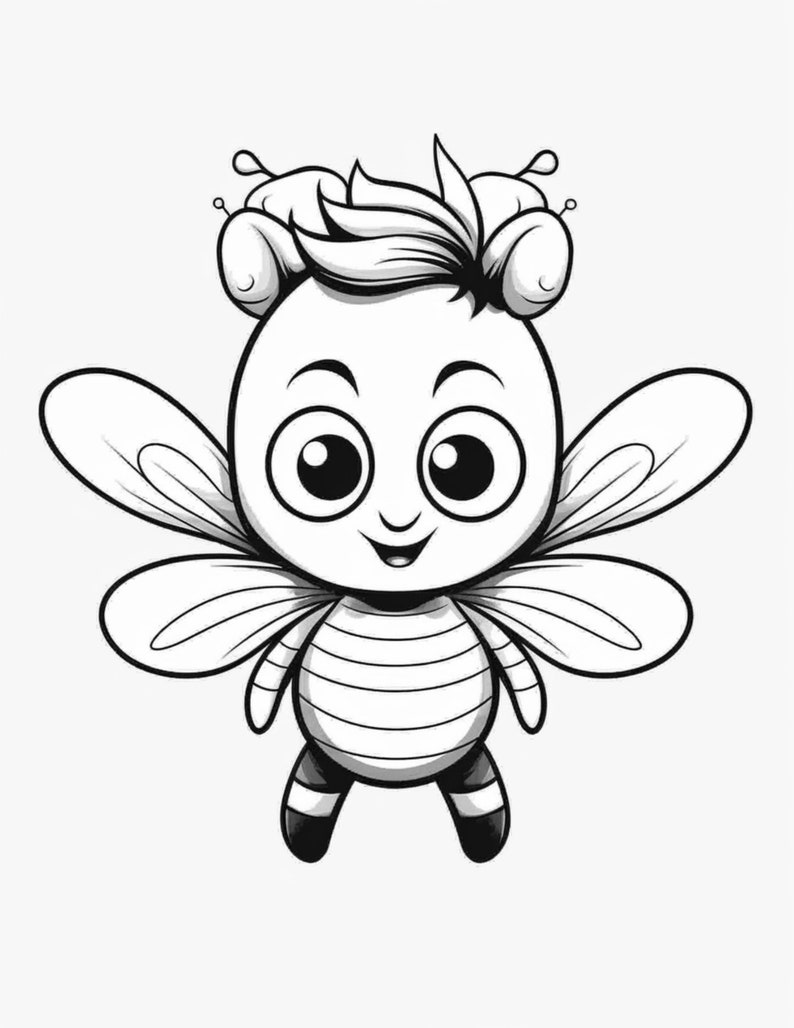 219 Cute Kawaii Bees Coloring Book Pages Amazon KDP Halloween ...