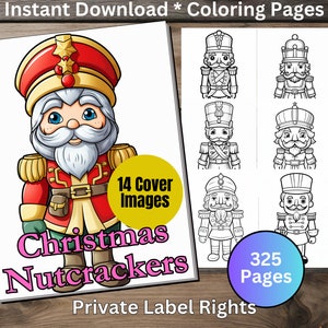 Christmas Nutcrackers Aesthetic Coloring Book Pages Plus 14 Cover ...