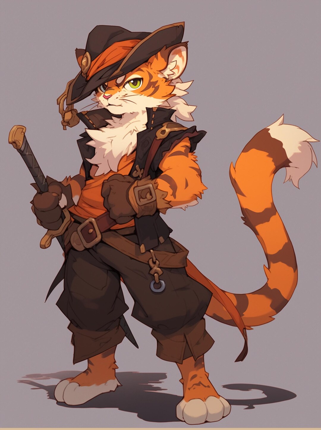 Pirate Crew Tabby Cat: EXCLUSIVE Furry Adoption, Instant Download - Etsy