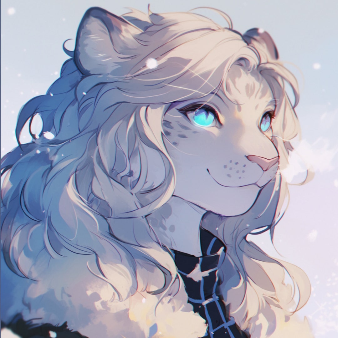 Anthro Snow Leopard Profile Pic Digital Download HD Image - Etsy