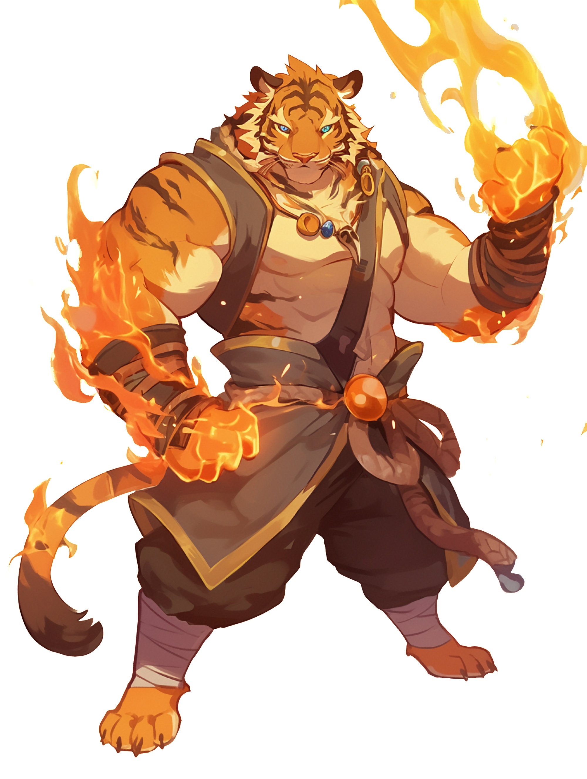 Elemental Fire Tiger Adoptable Character Digital Download HD Image - Etsy