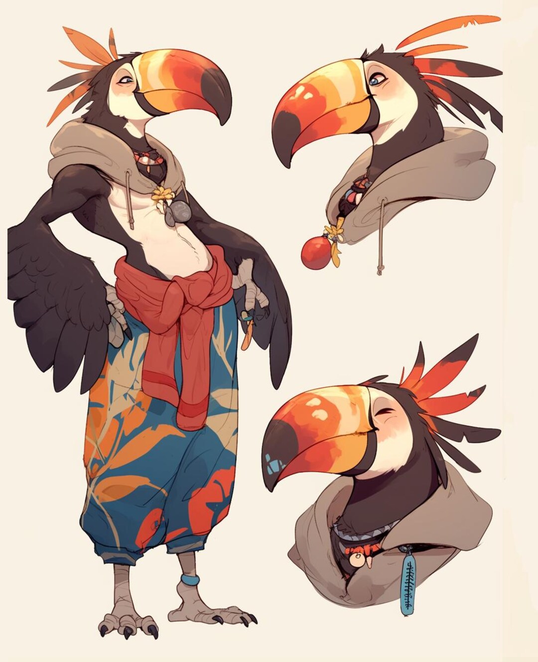 Tropical Toucan: EXCLUSIVE Furry Adoption Reference Sheet, Instant ...