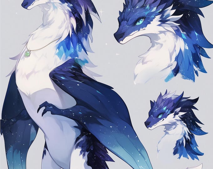 Galaxy Ripple Dragon: EXCLUSIVE Furry Adoption Reference Sheet, Instant ...