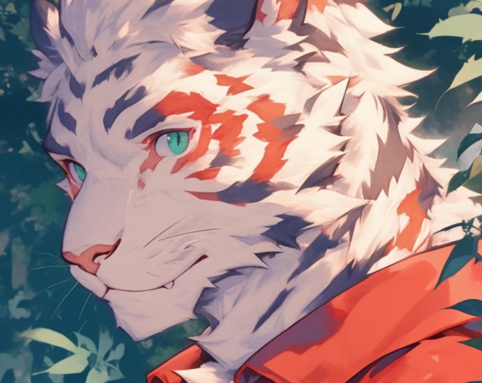 White Tiger Profile Pic - Digital Download HD Image - Etsy