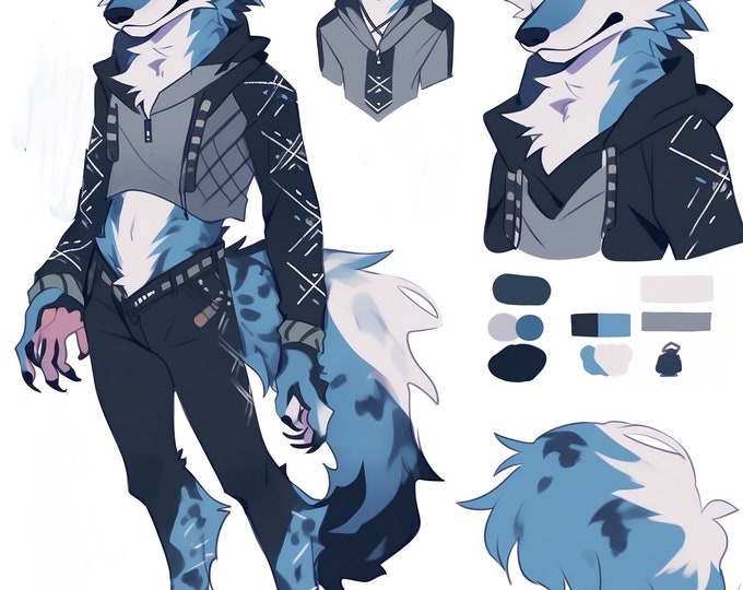 Wolf Fursona Adoptable - Digital Download HD Image - Etsy