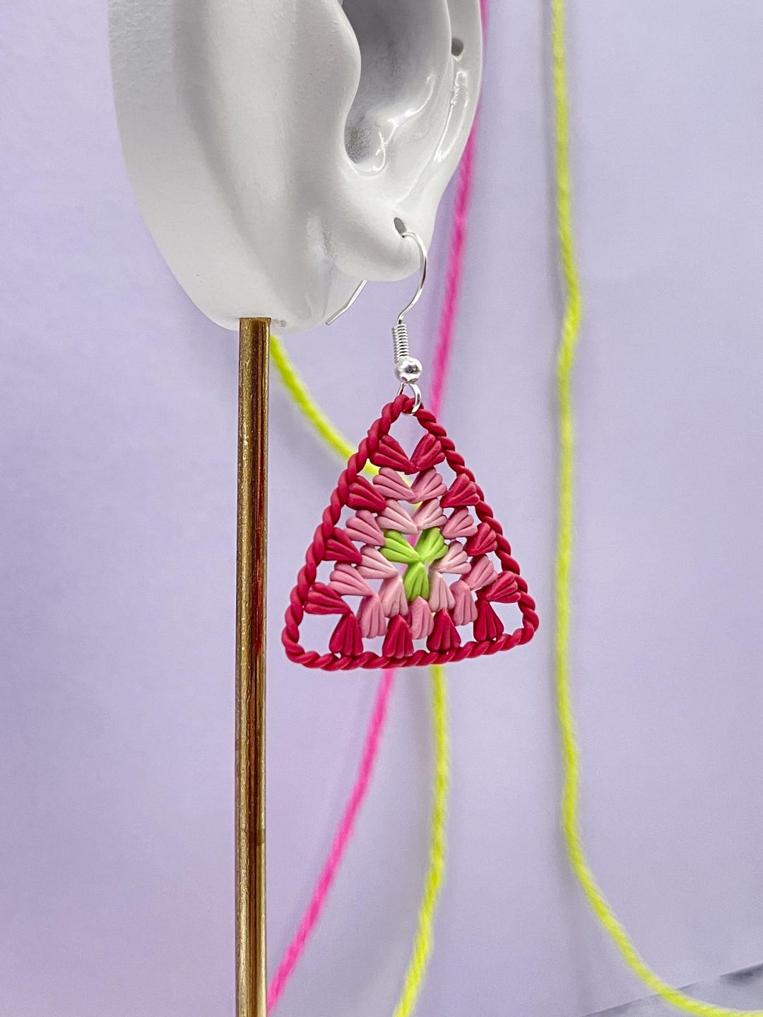 Polymer Clay Pink Triangles - Etsy