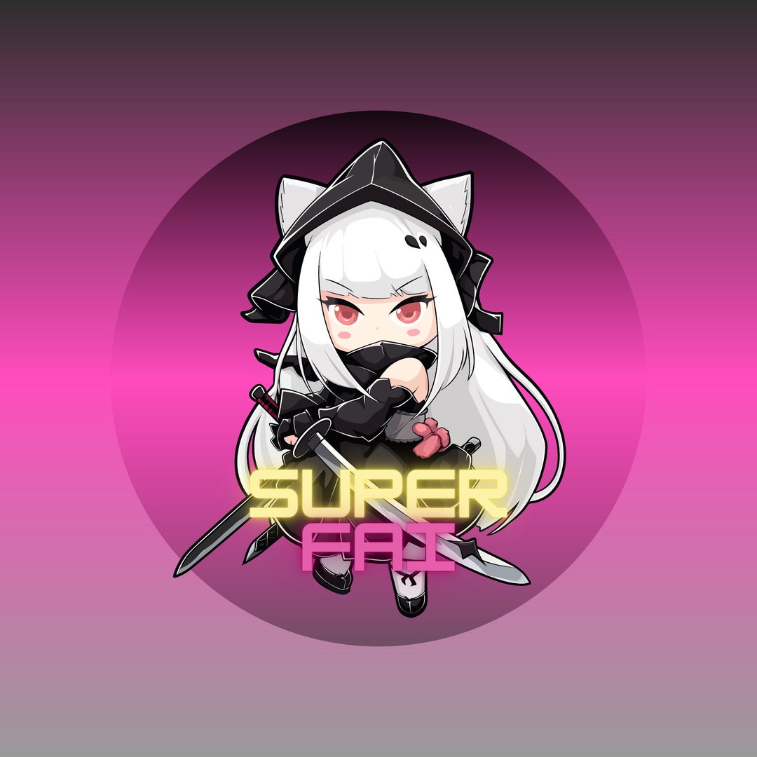 Kawaii Chibi Anime Girl With Katana Sword Die-cut Sticker - Fighting ...