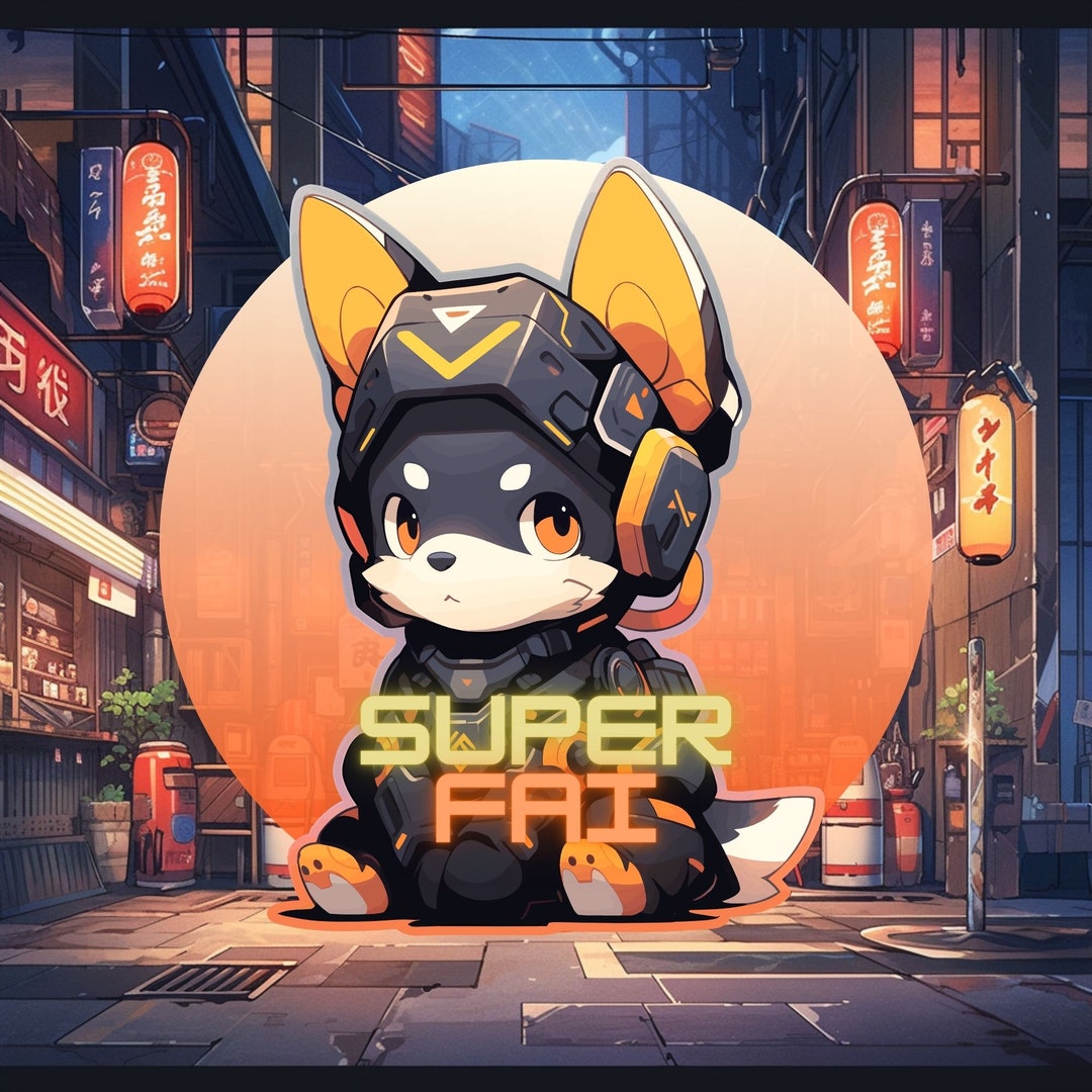 Kawaii Chibi Anime Dog in Mech Suit Die-cut Stickers - Unleash the ...