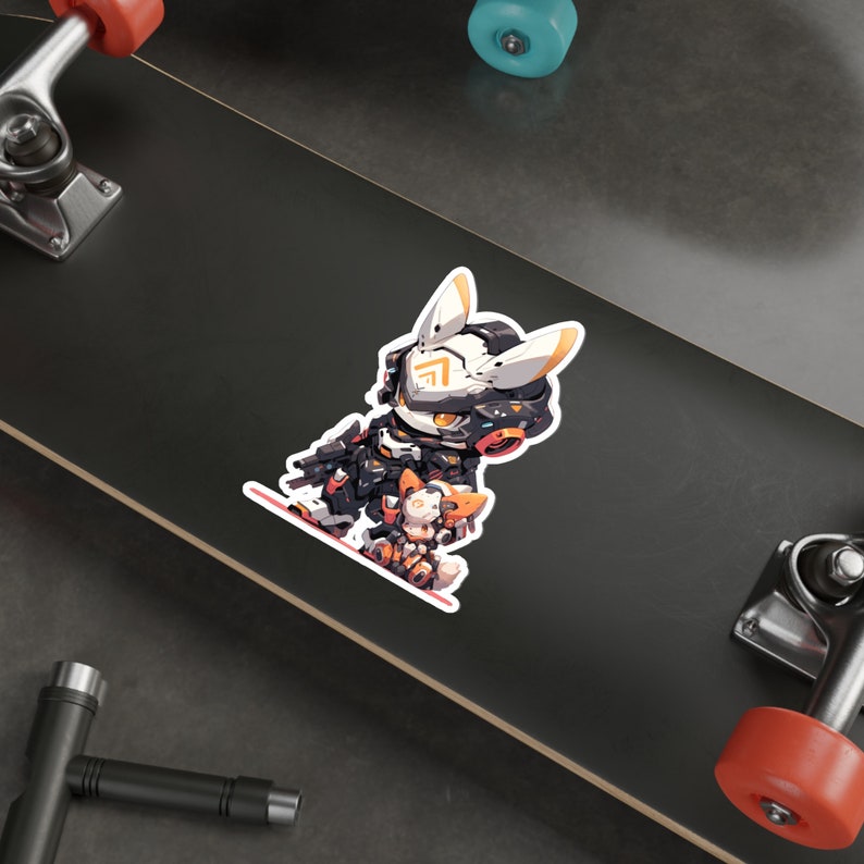 Anime Chibi Mech Warrior and Mech Suit Dog Die-cut Stickers ...