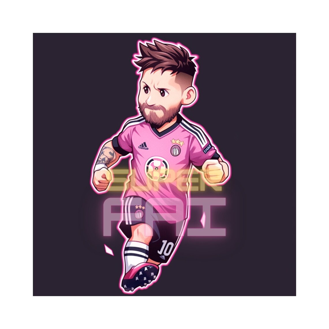 Chibi Anime Lionel Messi GOAT Soccer Player Transparent - Etsy