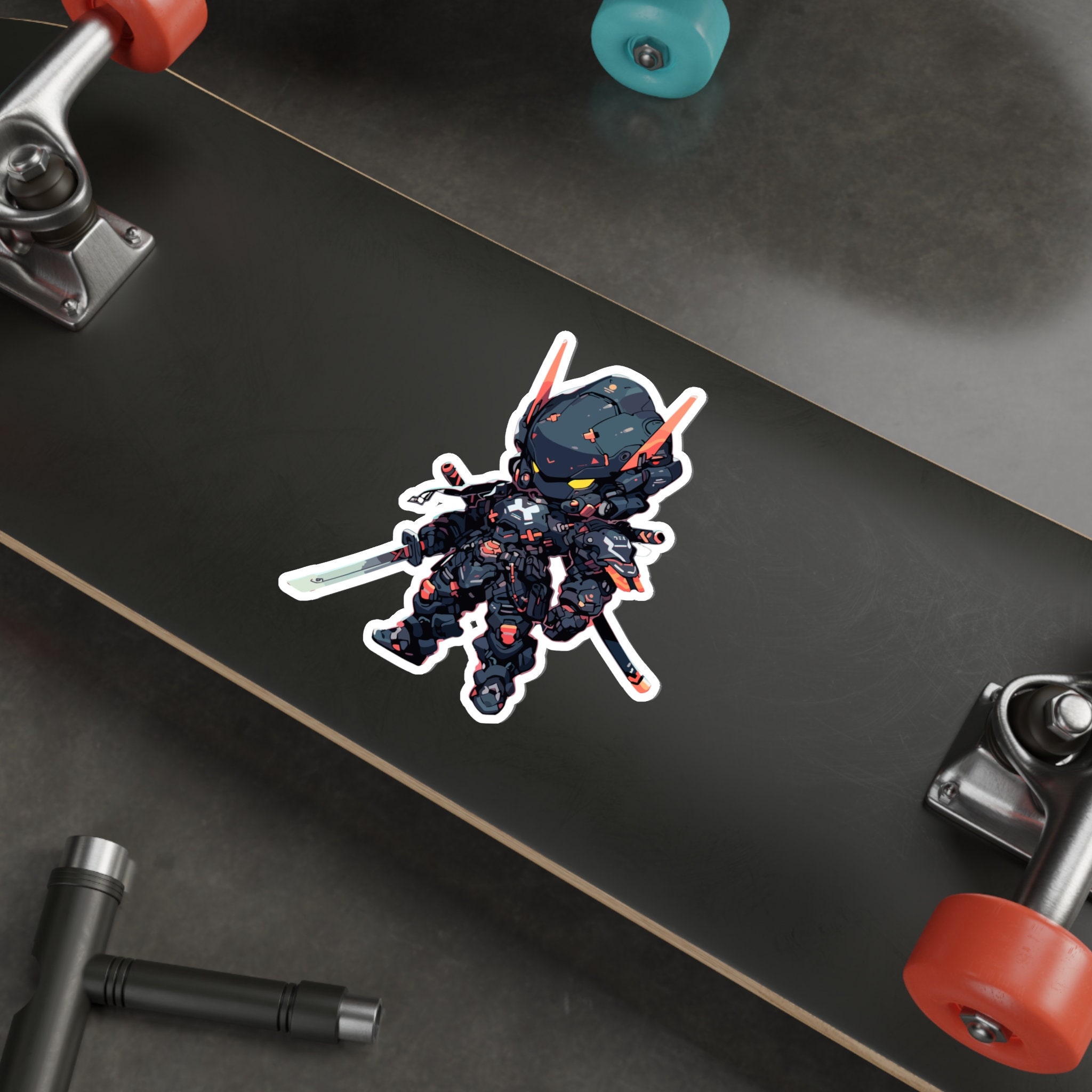 Anime Chibi Space Samurai in Mech Suit Die-cut Stickers Galactic ...