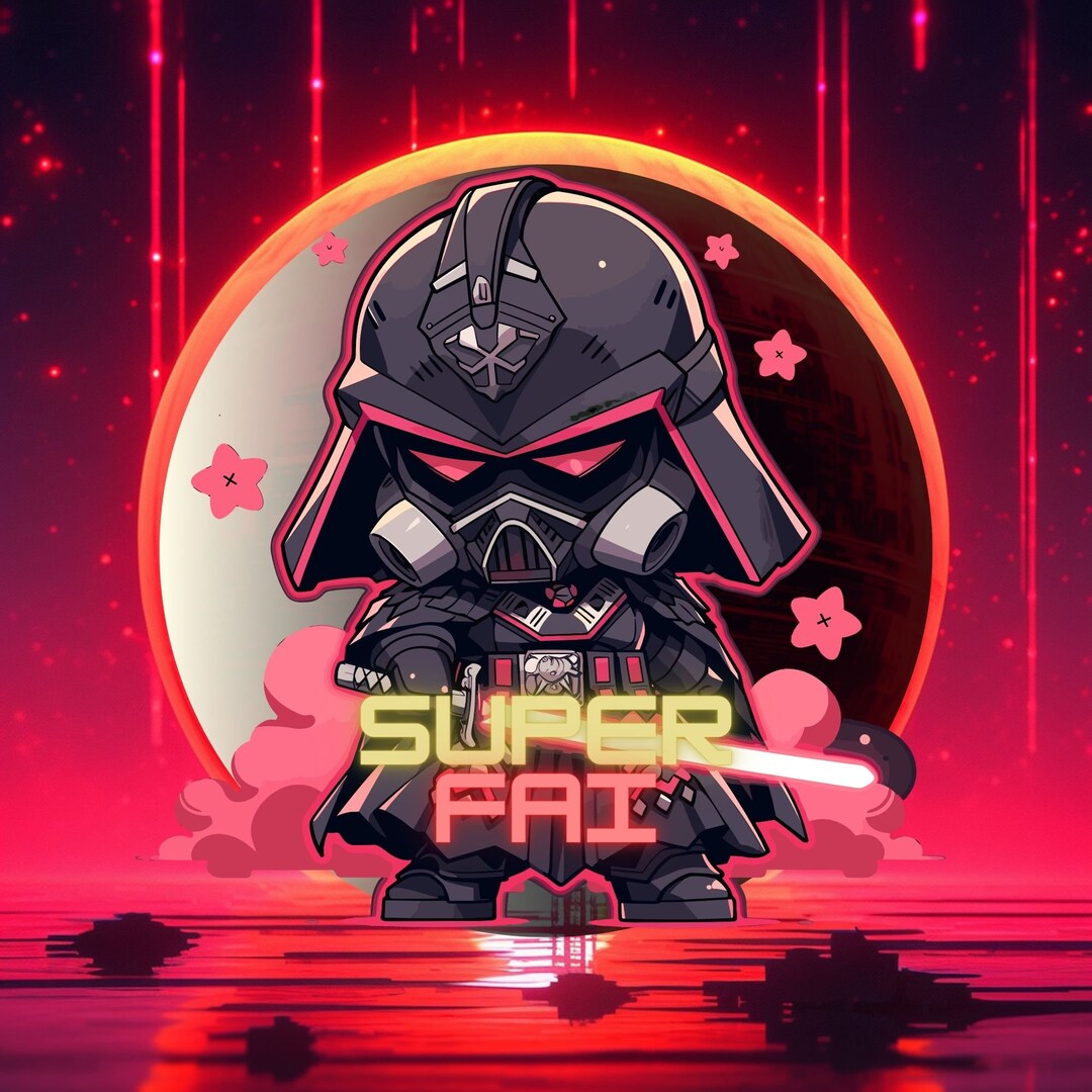 Anime Chibi Japanese Samurai Darth Vader Transparent Die Cut Sticker ...