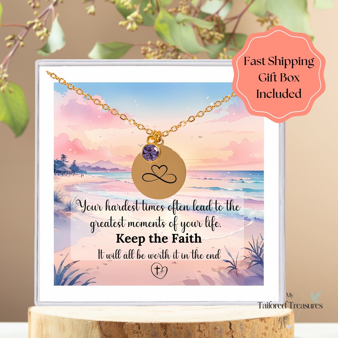 Heart Infinity Necklace for Faith Strength, Encouragement Gift ...