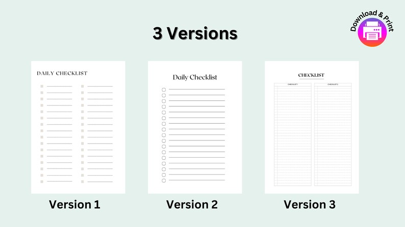 Printable Blank Checklist to Do Lists Task Lists Printable PDF A4/a5 ...