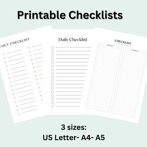 Printable Blank Checklist to Do Lists Task Lists Printable PDF A4/a5 ...