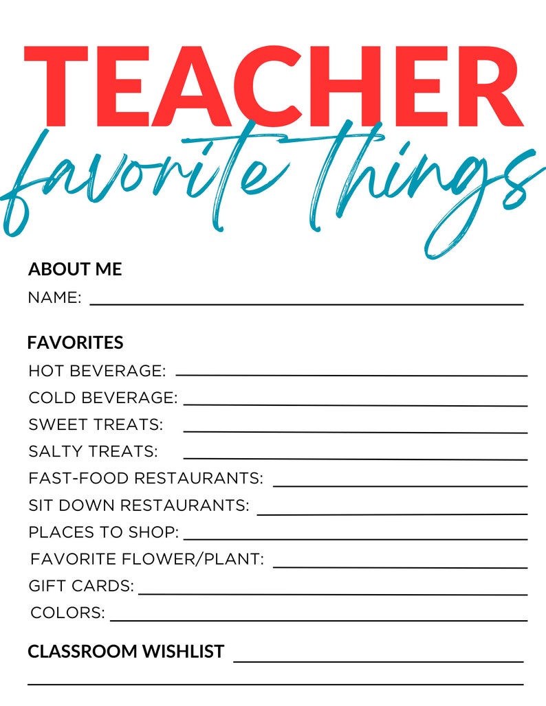 Teacher Appreciation Week Printable - Etsy