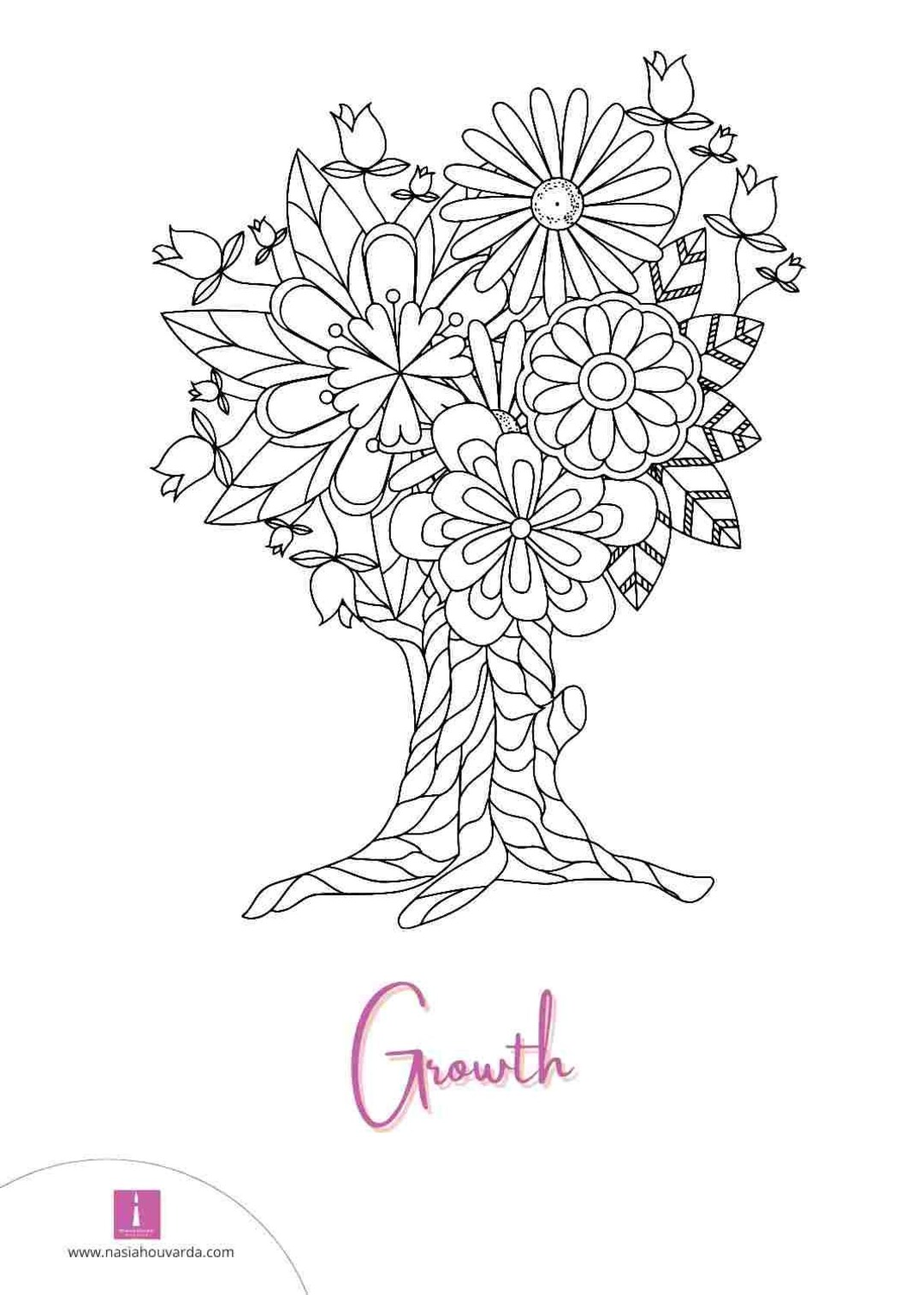 Growth - Mind Your Mind Colouring Postcard. A Perfect Gift for Family ...