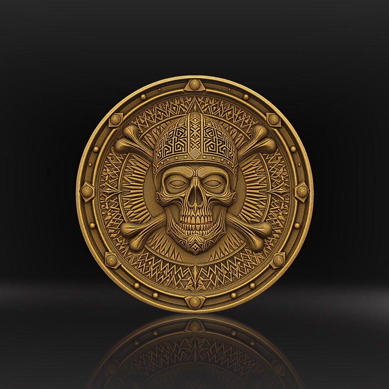 Pirate Coin CNC File, Laser Files, 3D STL Model Depthmap - Etsy