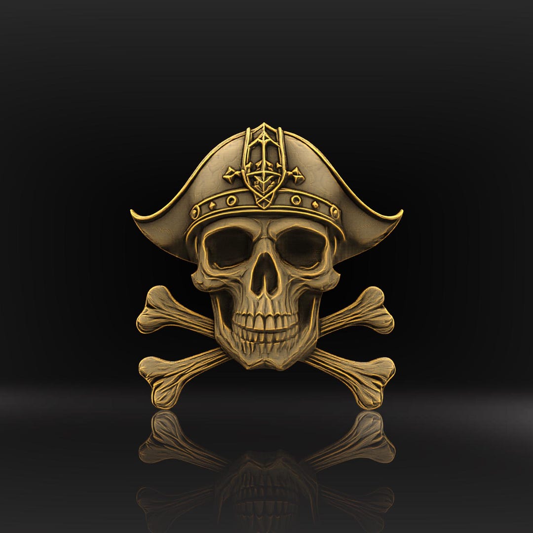 Pirate Skull and Bones CNC File, 3D STL Model Depthmap - Etsy